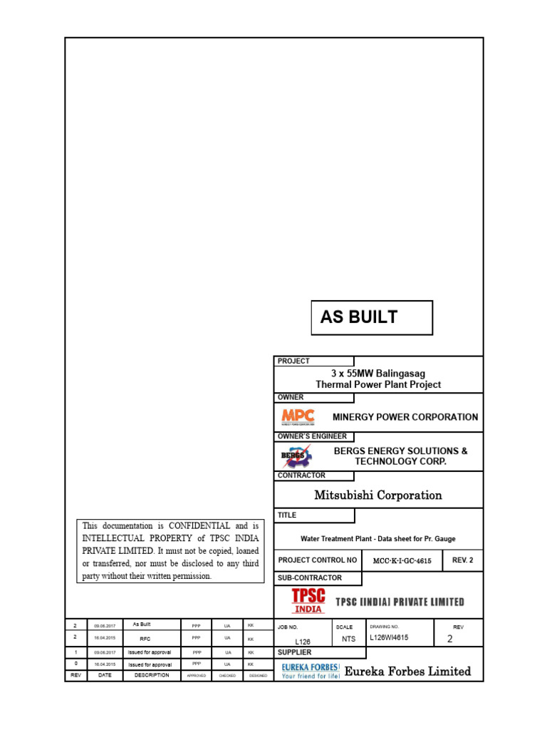 MCC-K-I-GC-4615 Water Treatment Plant - Data Sheet For PR Gauge - r2 ...
