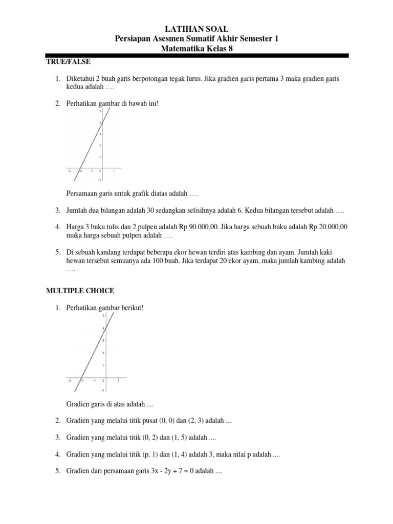 Asas 1 Math 8 - Latihan | PDF