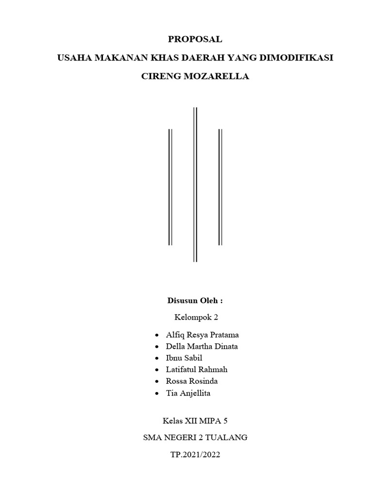 Proposal Usaha Cireng Mozarella Online | PDF