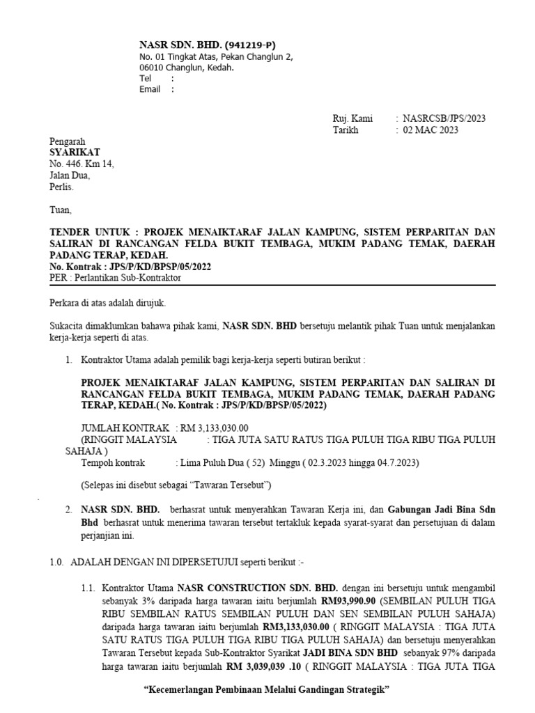 Perlantikan Subcon | PDF