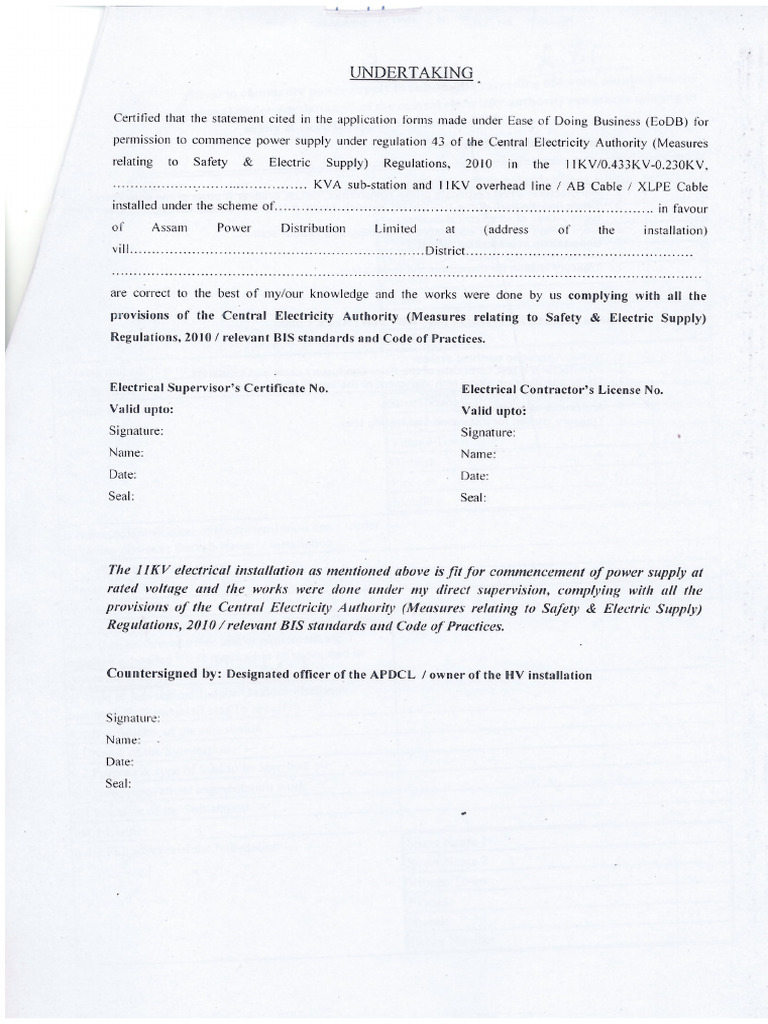 UndertakingforanyGovt Scheme | PDF