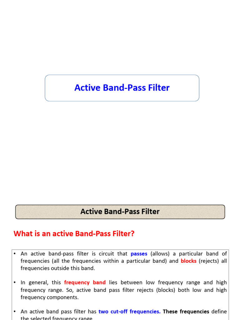 Active Band-Pass Filter Overview | PDF | Electronic Filter ...