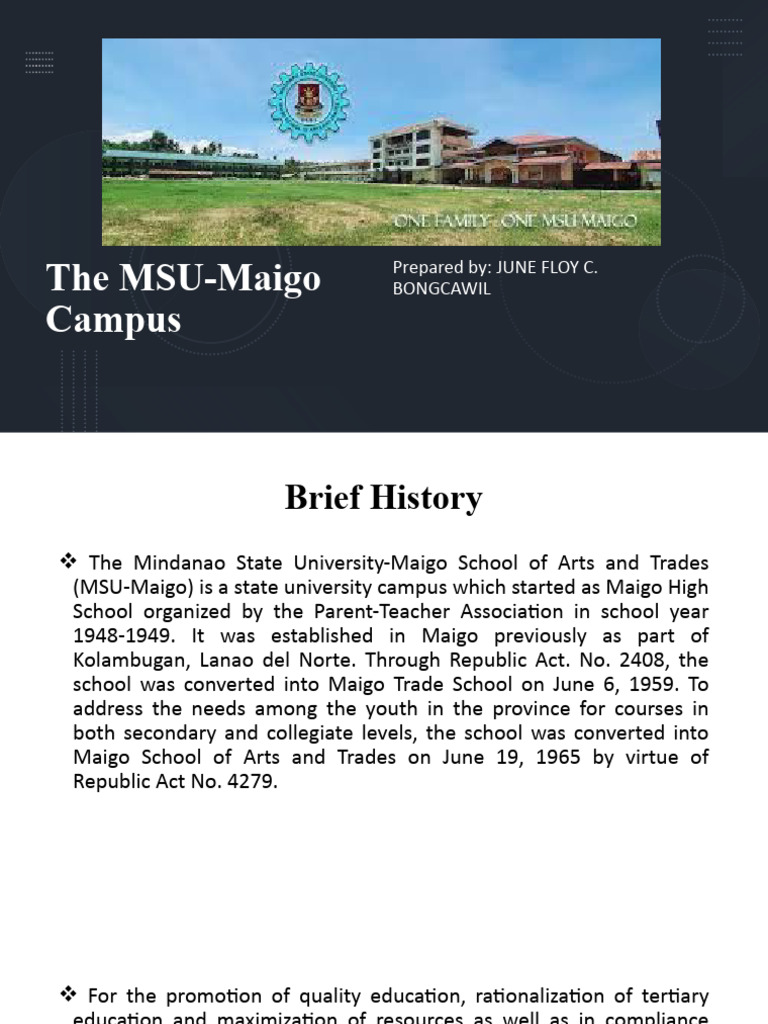 The MSU-Maigo Campus | PDF | Economies