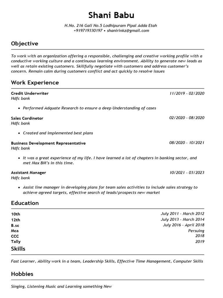 Resume Shani Babu 2-6 | PDF | Human Communication | Behavior Modification