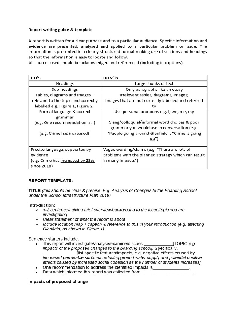 Report Writing Guide & Template | PDF | Human Communication