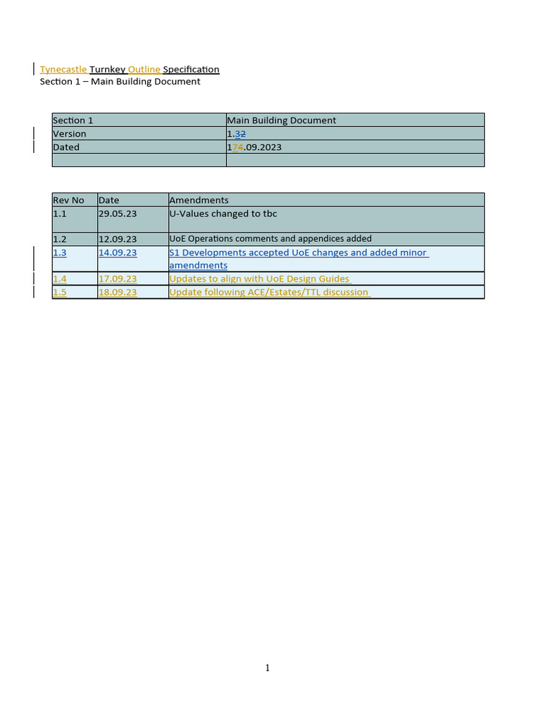Tynecastle Specification - Section 1 Main Building Document V1.5 | PDF | Window | Door