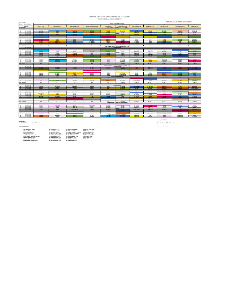 Jadwal Pelajaran Tapel 2024-2025 | PDF