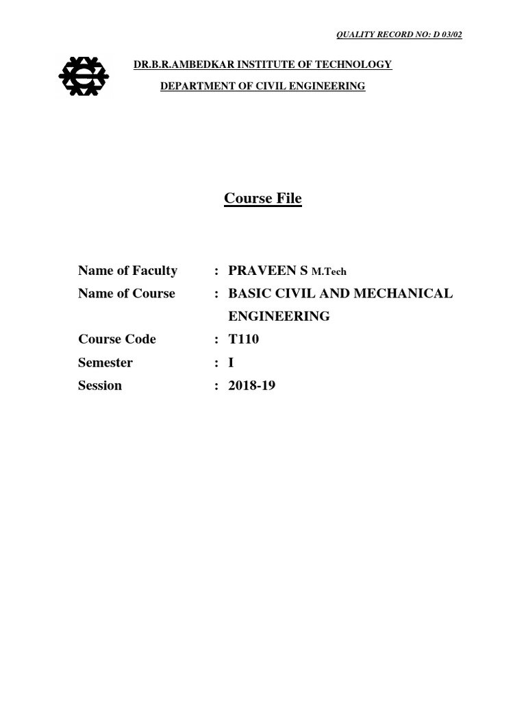 BC Engg 18-19 | PDF | Engineering | Civil Engineering