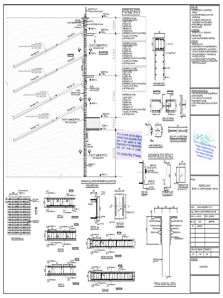 Diaphragm Wall Section For Residential Building Side | PDF | Structural ...
