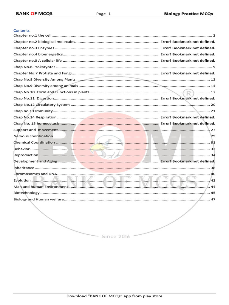 Bio MCQs in Clear Form | PDF | Photosynthesis | Enzyme