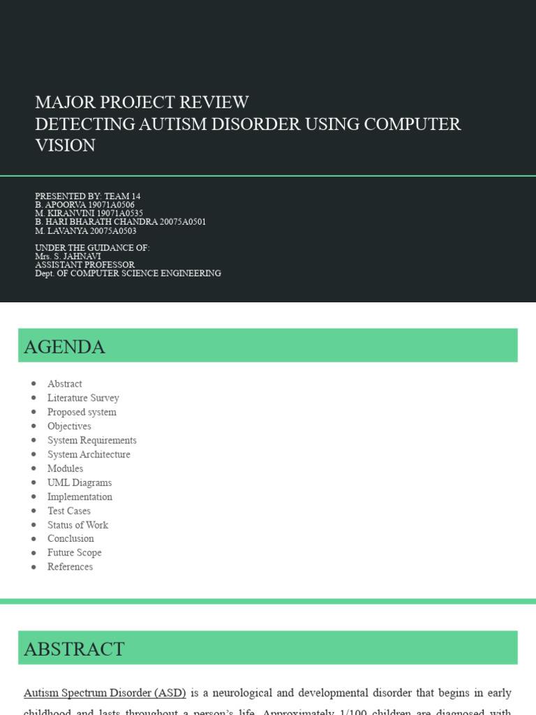 Team-14 Major Project Presentation | PDF | Autism Spectrum | Machine Learning