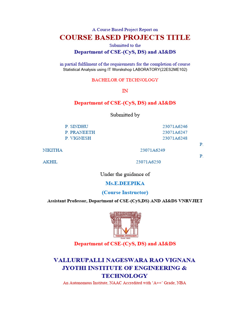 Course Project Report ITWS | PDF | Times New Roman | Academic Degree