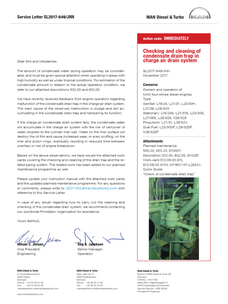 Condensate Drain Trap Maintenance SL2017 | PDF | Engine Technology ...