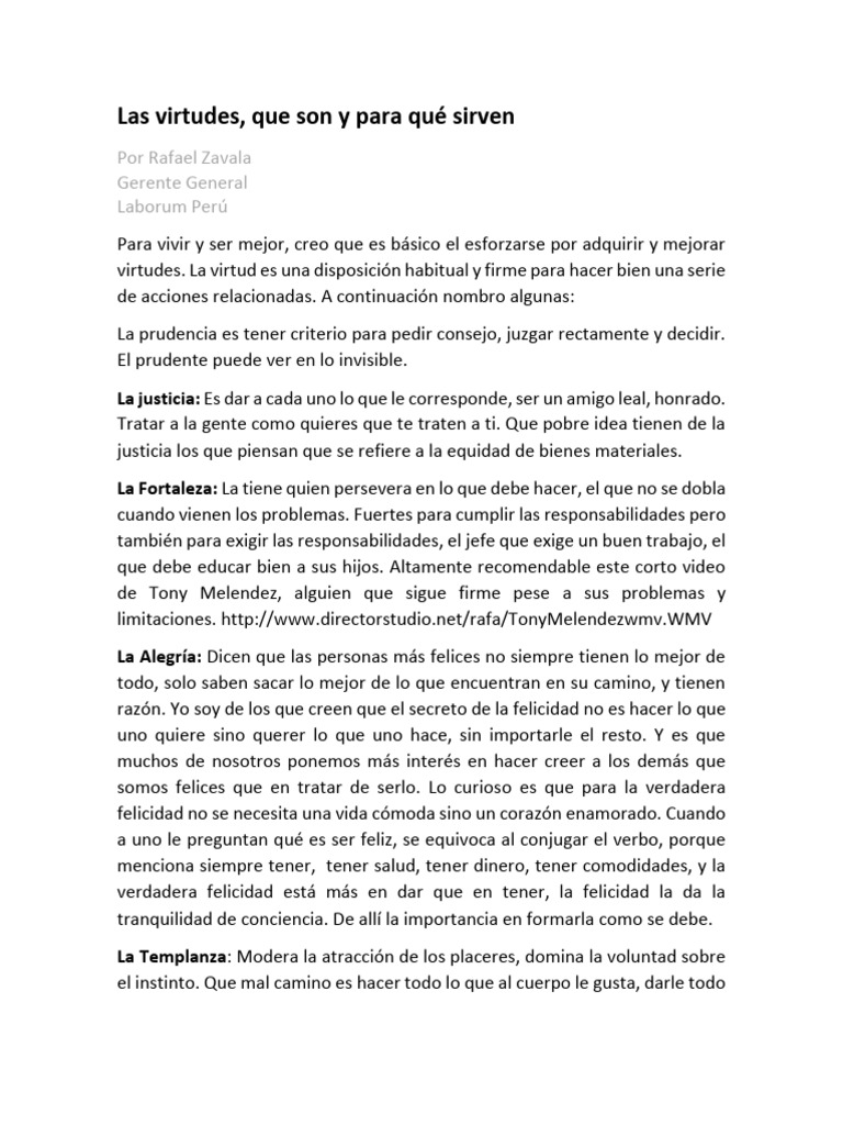 Las Virtudes | PDF | Virtud | Felicidad
