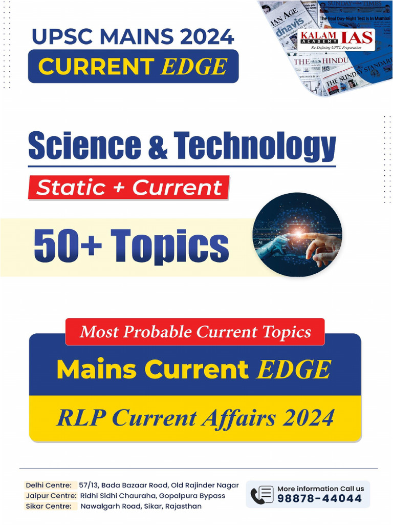 Science and Technology Current Edge Mains 2024 | PDF | Artificial ...