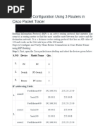 RIP Routing Configuration Using 3 Routers in Cisco Packet Tracer | PDF | Ip Address | Router ...
