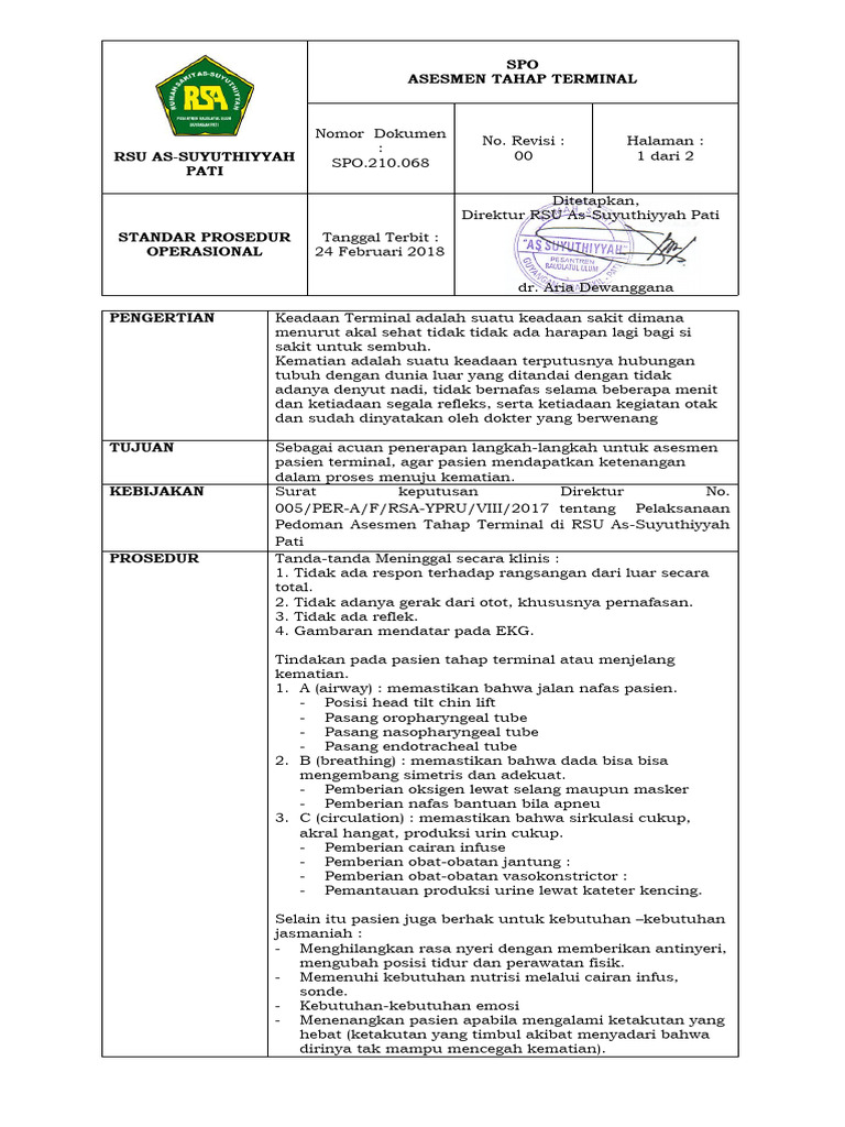 SPO Asesman Tahap Terminal | PDF