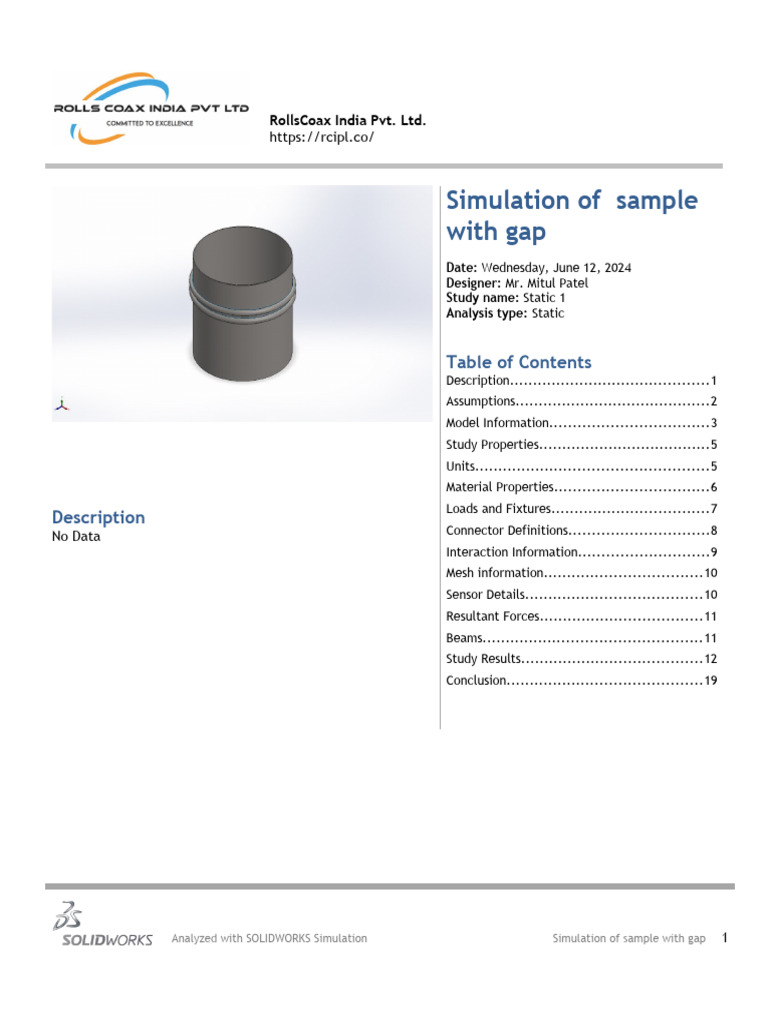 Sample With Gap-Static 1-1 | PDF | Young's Modulus | Strength Of Materials