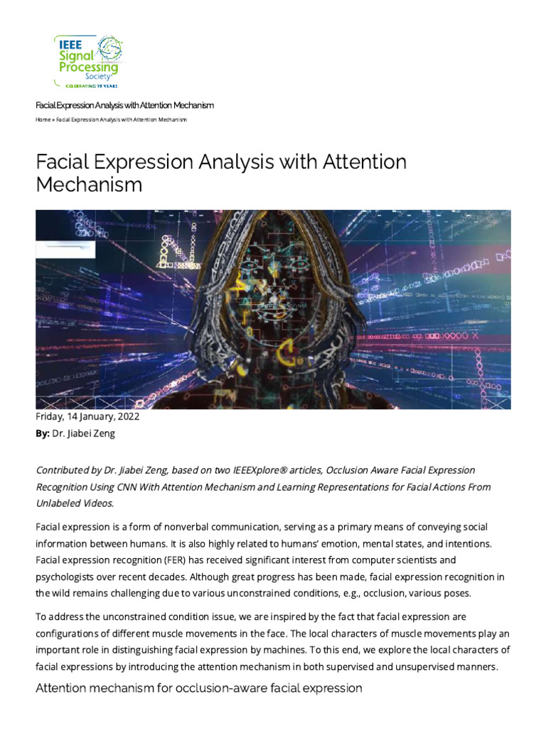 Facial Expression Analysis With Attention Mechanism - IEEE Signal Processing Society | PDF ...