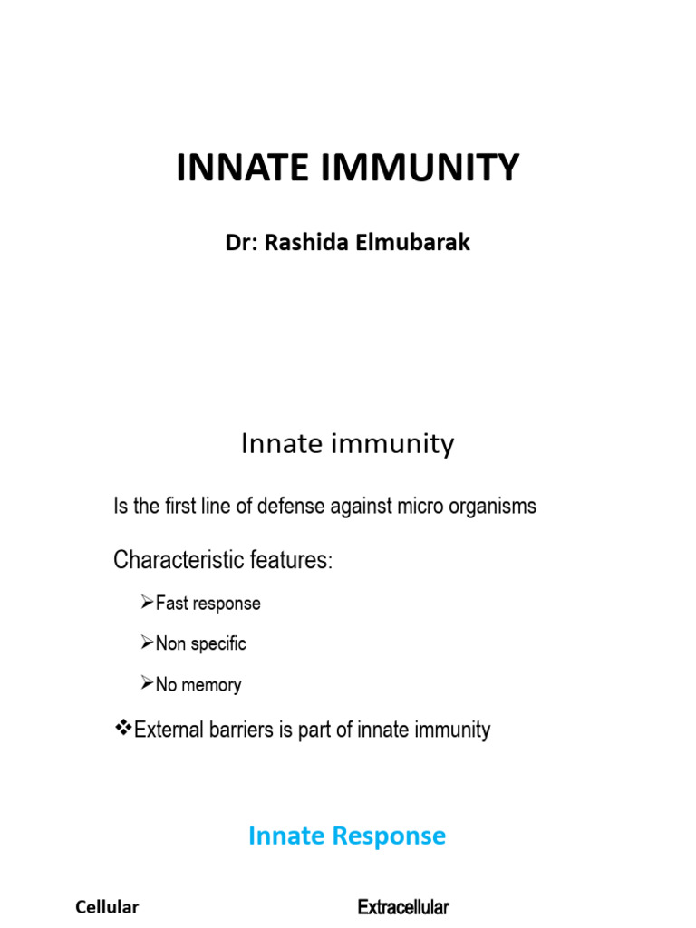 Overview of Innate Immunity Functions | PDF | Innate Immune System ...