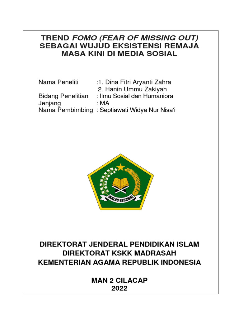 Myres - Trend Fomo (Fear of Missing Out) Sebagai Wujud Eksistensi ...