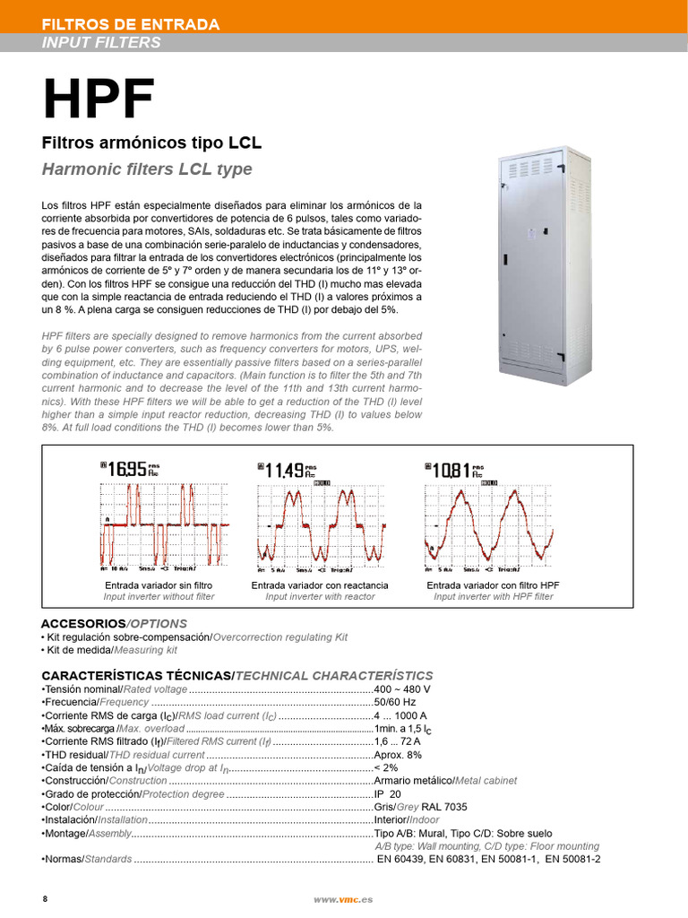 Ficha Filtros LCL | PDF | Ingenieria Eléctrica | Electricidad