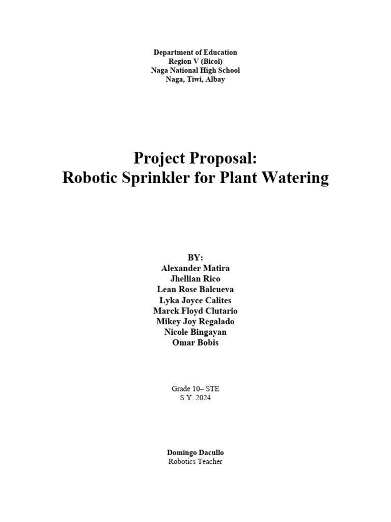 Robotic Sprinkler For Plant Watering | PDF | Agriculture | Robot