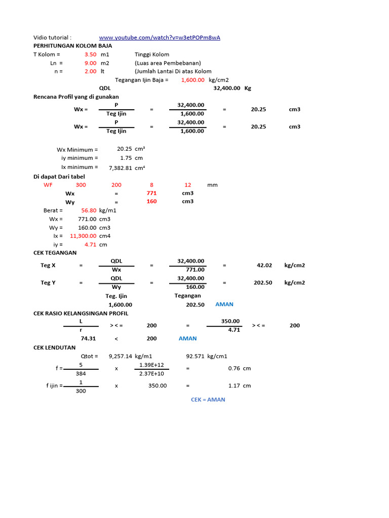 108 Perhitungan Kolom Baja 2 | PDF