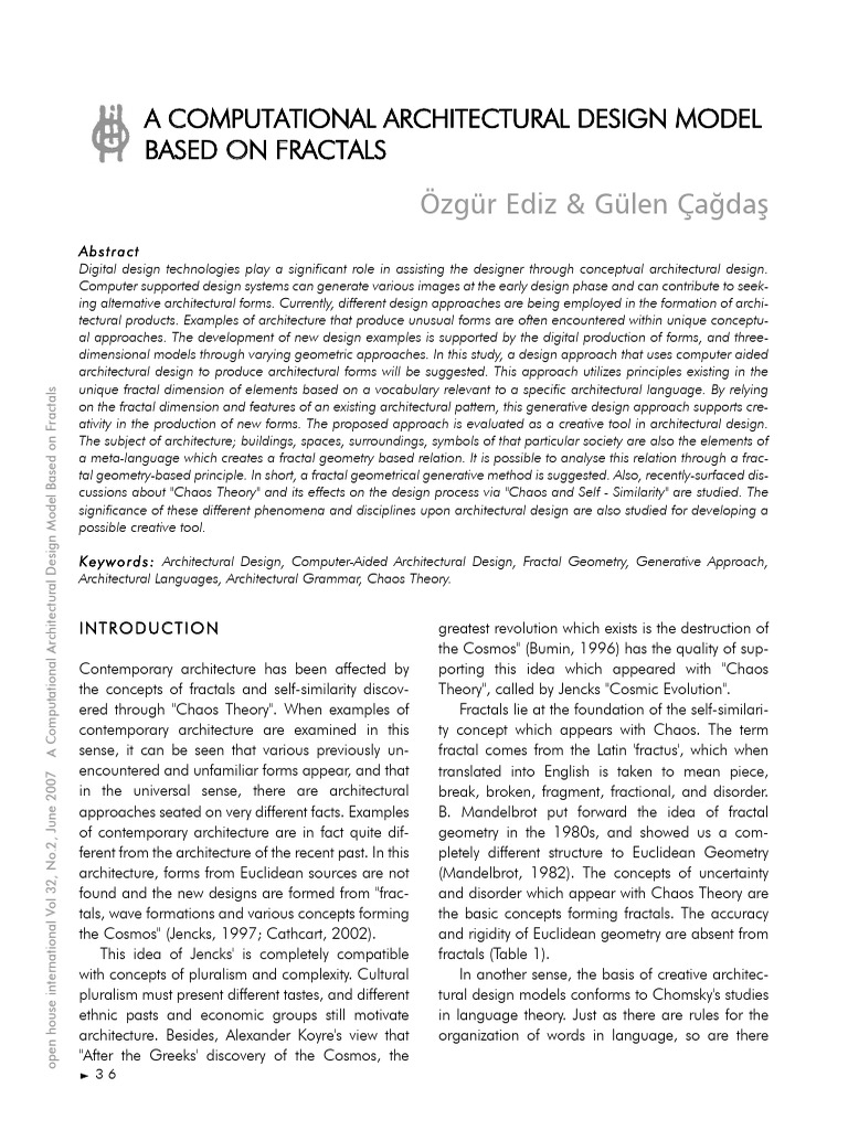 A Computational Architectural Design Model | PDF | Fractal | Geometry