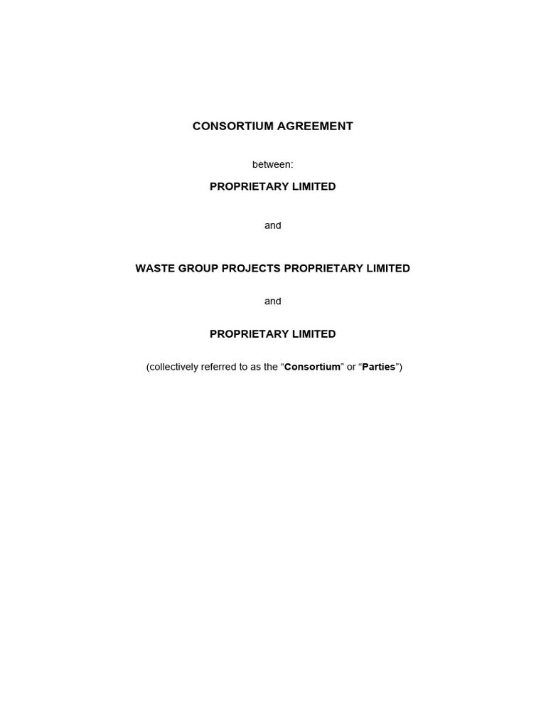 Consortium Agreement Template | PDF | Breach Of Contract | Trade Secret