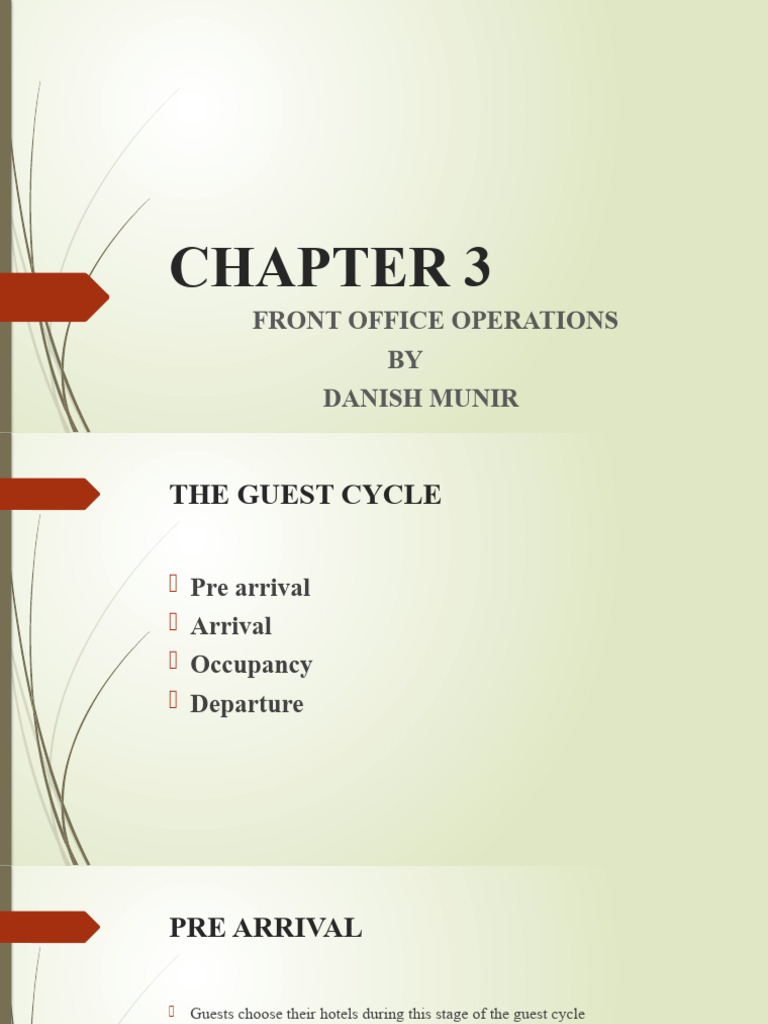 Chapter 3 Front Office Operations | PDF | Telephone | Room