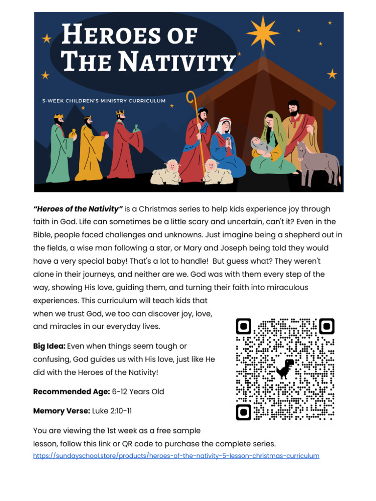 Heroes of The Nativity Lesson 1 The Sunday School Store | PDF ...