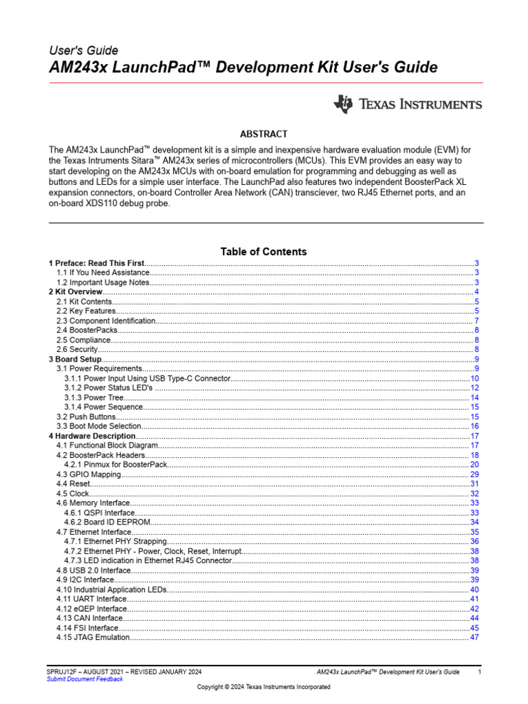 AM243x Launchpad Dev Kit User Guide | PDF | Usb | Manufactured Goods