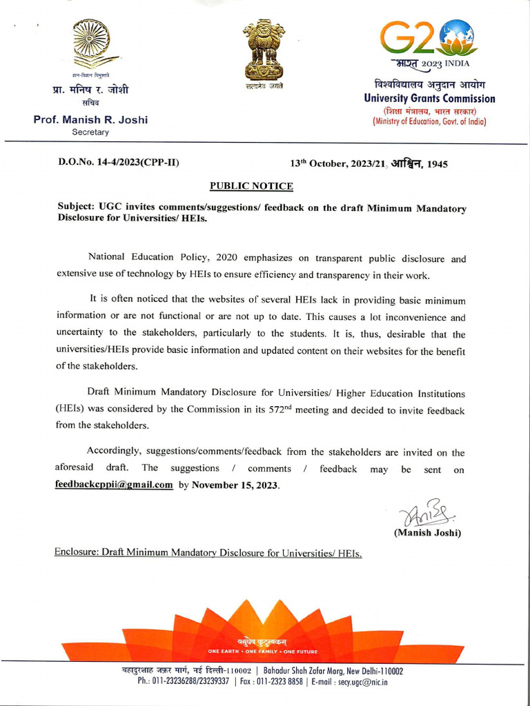 UGC NEP Website | PDF