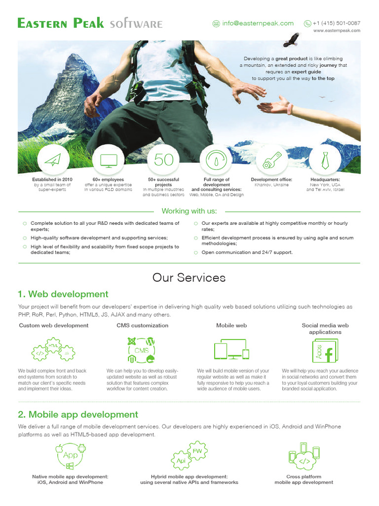 Eastern Peak Software Services Overview2 | PDF | Mobile App | Application Software