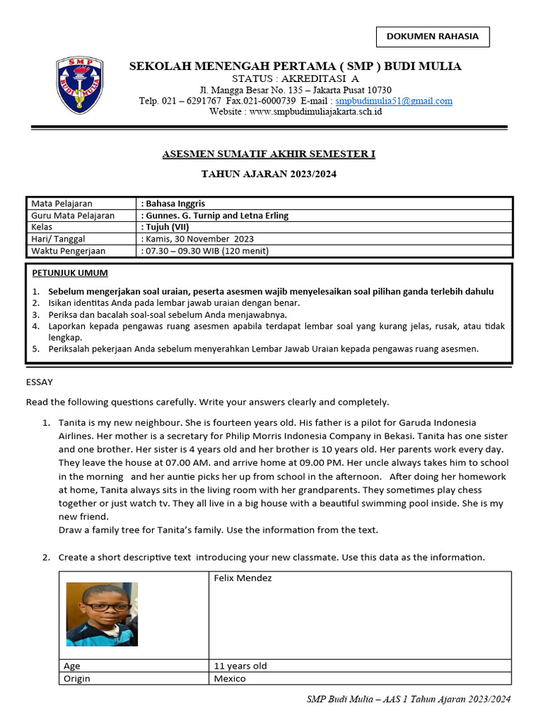 G7 - Essay - Aas 1 - 2023 - 2024 | PDF