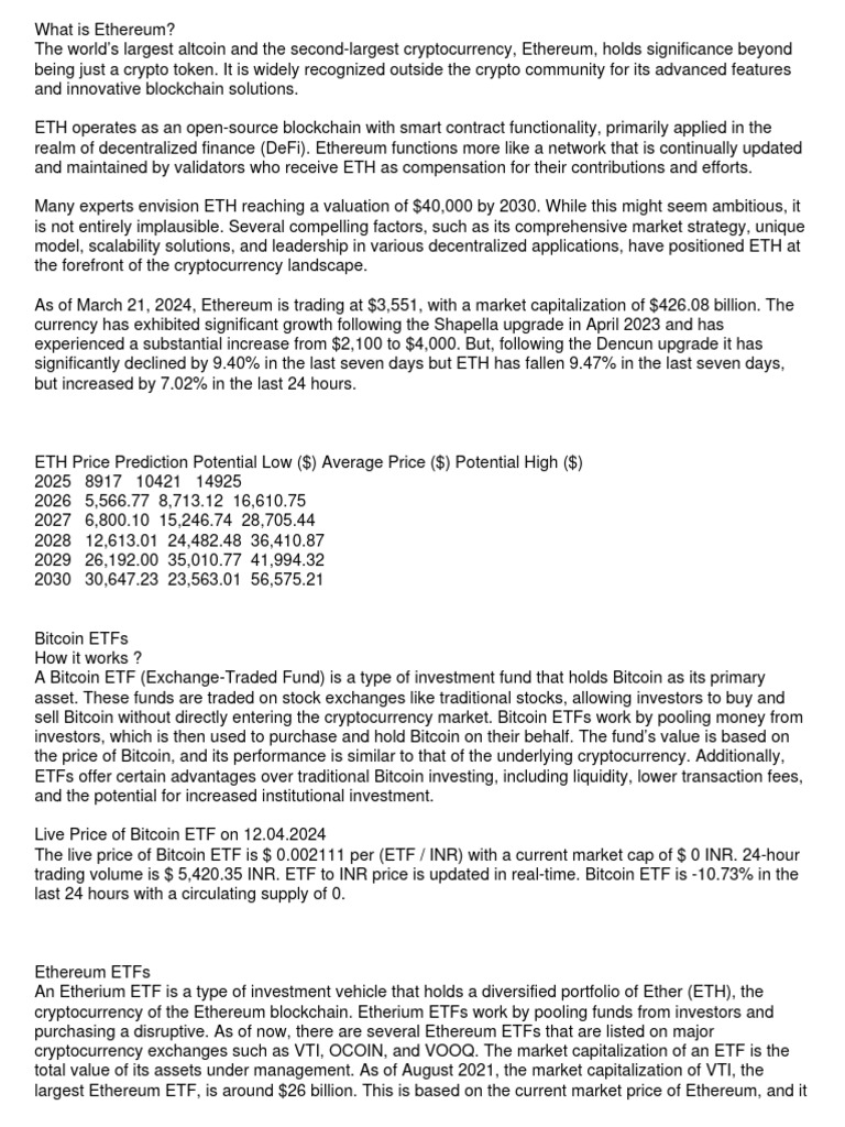 ETFs Case Study Report | PDF | Exchange Traded Fund | Cryptocurrency
