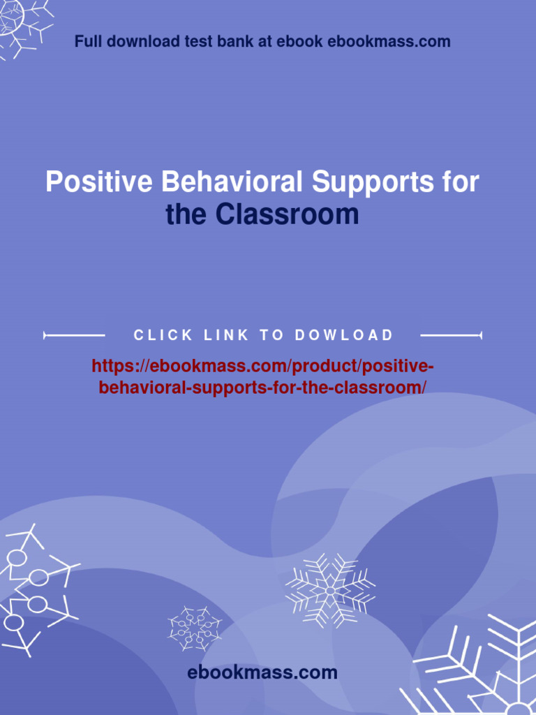 Positive Behavioral Supports For: The Classroom | PDF | Mental Disorder | Reinforcement