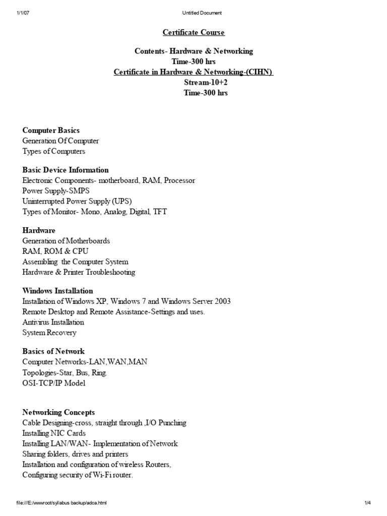Diploma ComputerApplication | PDF | Computer Network | Computer Hardware