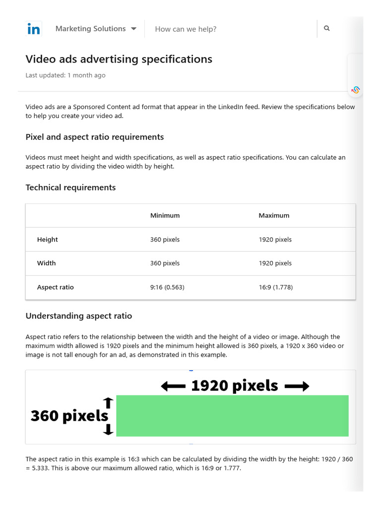 Video Ads Advertising Specifications - Marketing Solutions Help | PDF ...