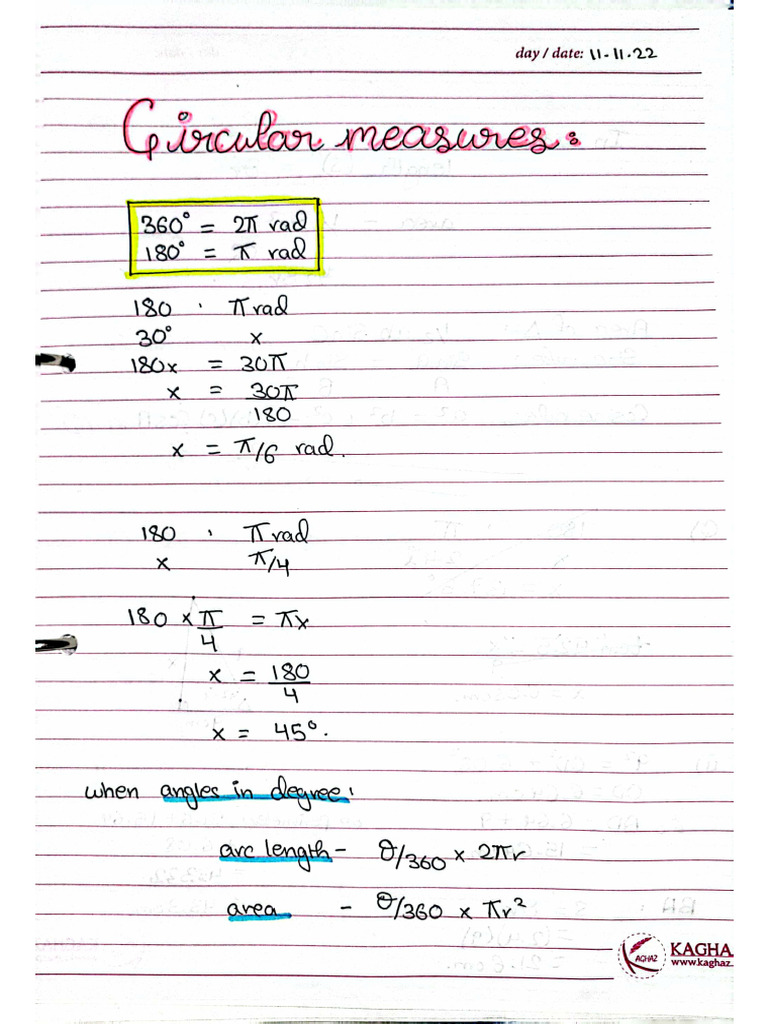 Circular Measure | PDF