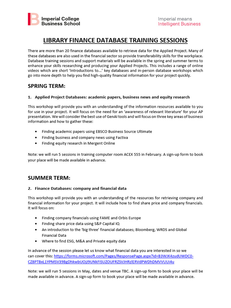 Applied Project Library Sessions 2024 | PDF | Libraries | Databases