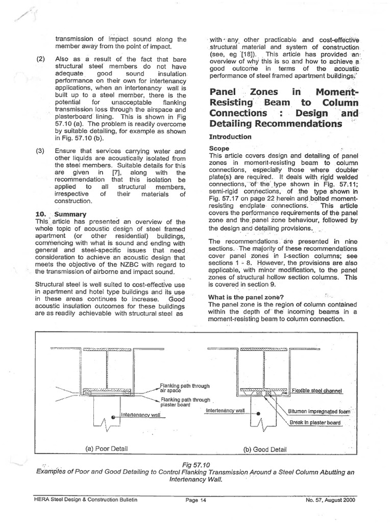 HERA DCB 57 - Panel Zones in Moment Resisting Beam Column Connections | PDF