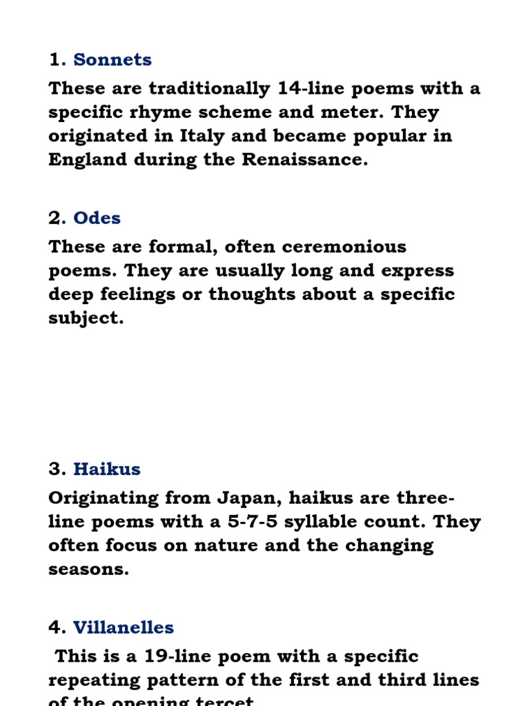 Forms of Poetry | PDF