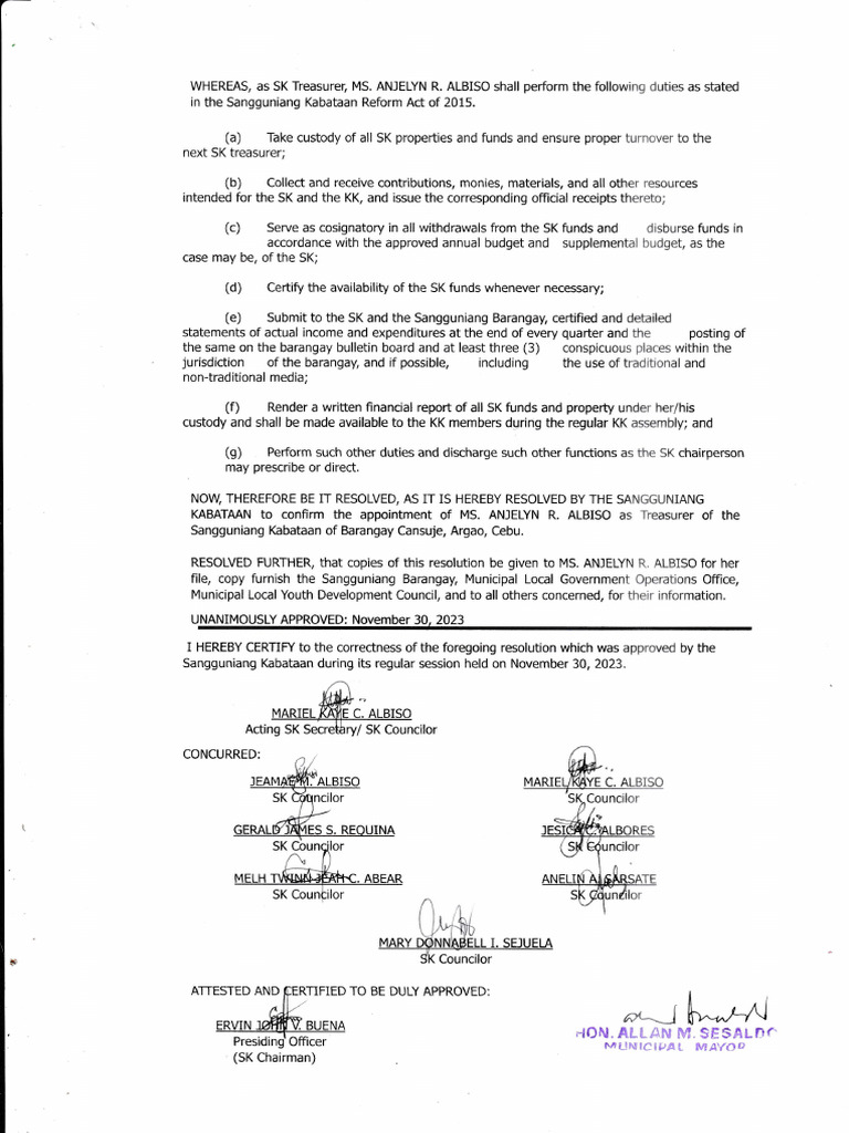 Notarized SK-Resolution 2 | PDF | Government