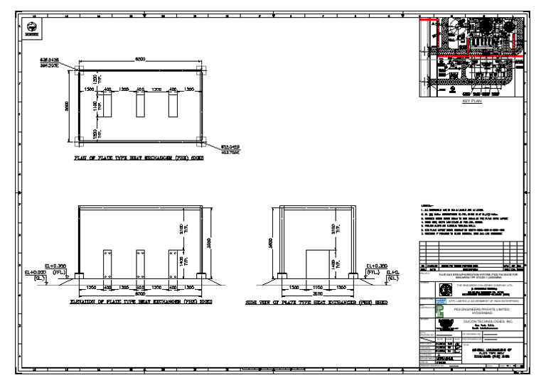 General Arrangement of Plate Type Heat Exchanger (Phe) Shed | PDF ...
