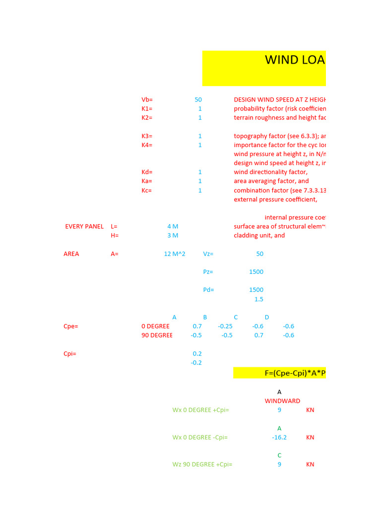 Wind Pressure Calculation Sheet | PDF | Mechanical Engineering | Atmosphere