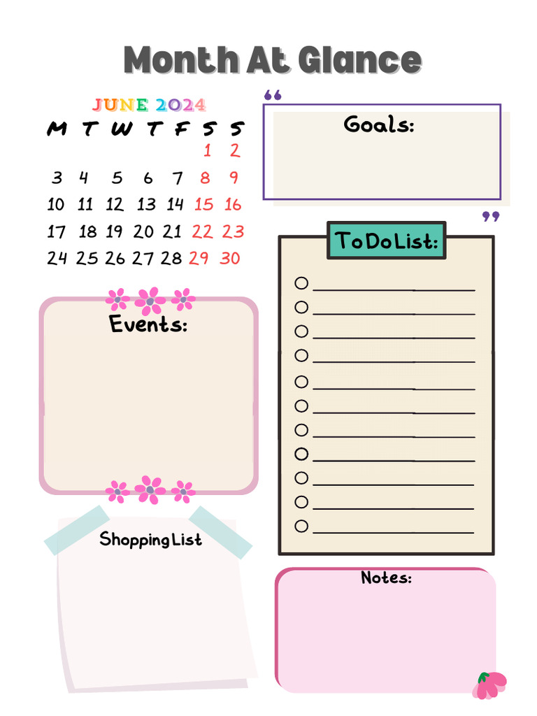 June 2024 Events and To-Do List | PDF
