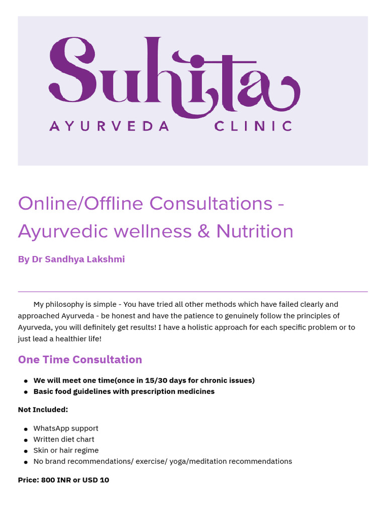 Consultation Program | PDF | Ayurveda | Diet (Nutrition)