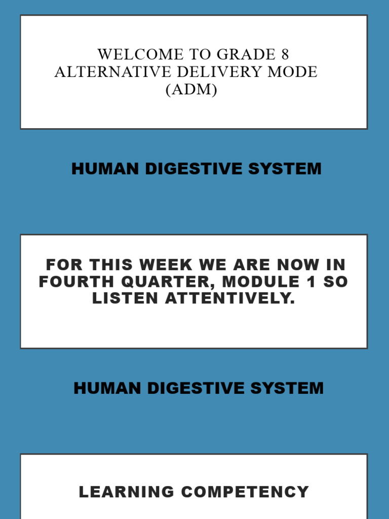 Quarter 4 Module 1 Digestion | PDF | Digestion | Human Digestive System
